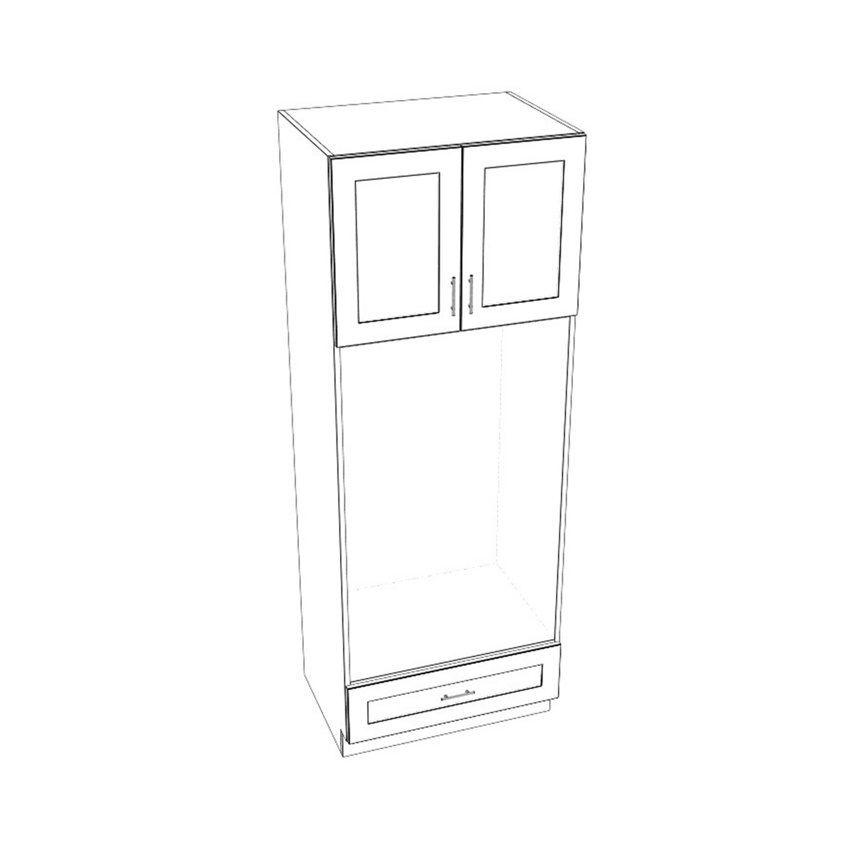 Tall Pantry & Oven Cabinet (Modified Shaker Navy/Frameless/Assembled ...