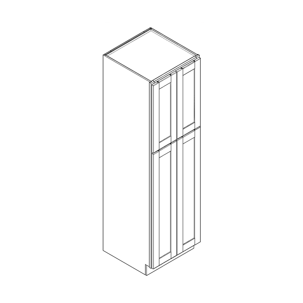 Four Door Tall Pantry Cabinet (Modified Shaker Navy/Framed/RTA) — KBFMORE