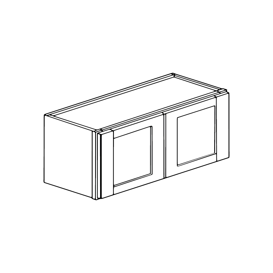 Double Door Bridge Wall Cabinet (Modified Shaker White/Framed/RTA ...